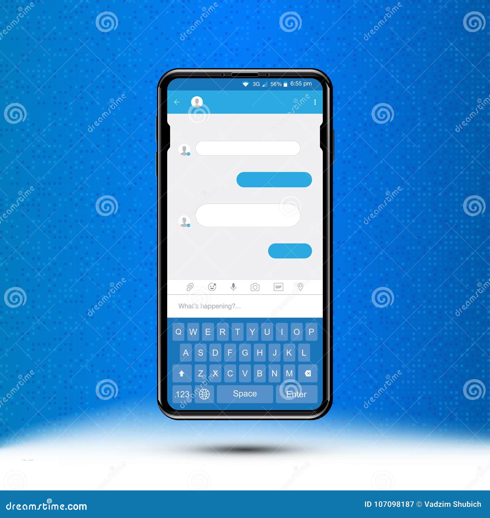 New Message in Realistic Smartphone. Social Concept and a Chat on the ...