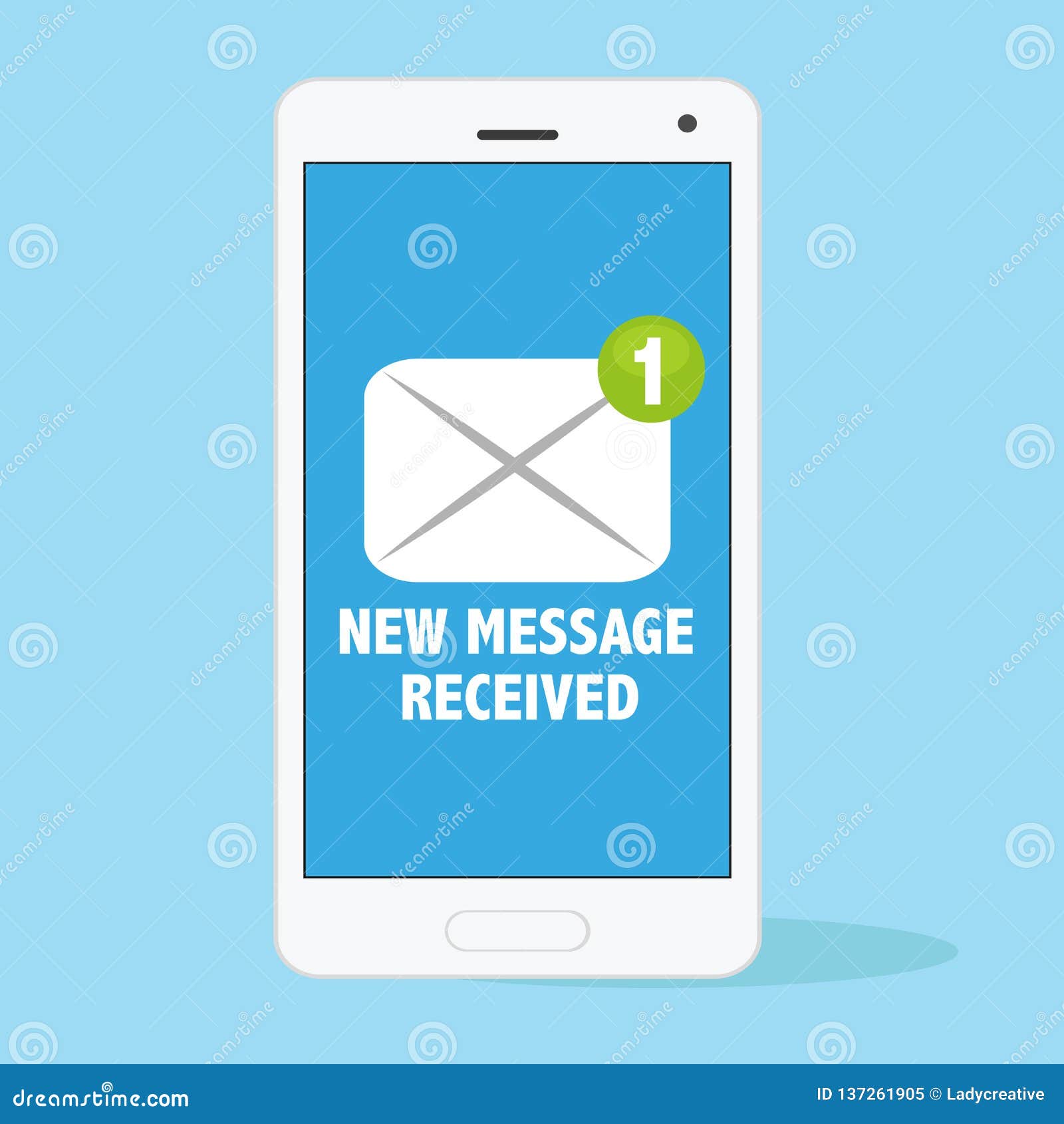 New Message Smartphone Vector Stock Vector - Illustration of mobile ...
