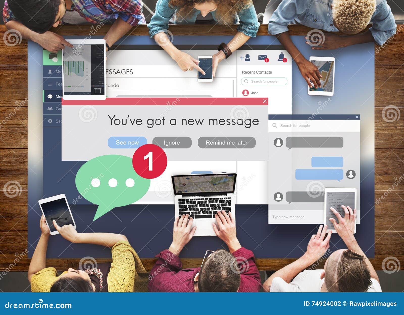 New Message Texting Connection Communication Concept Stock Photo ...