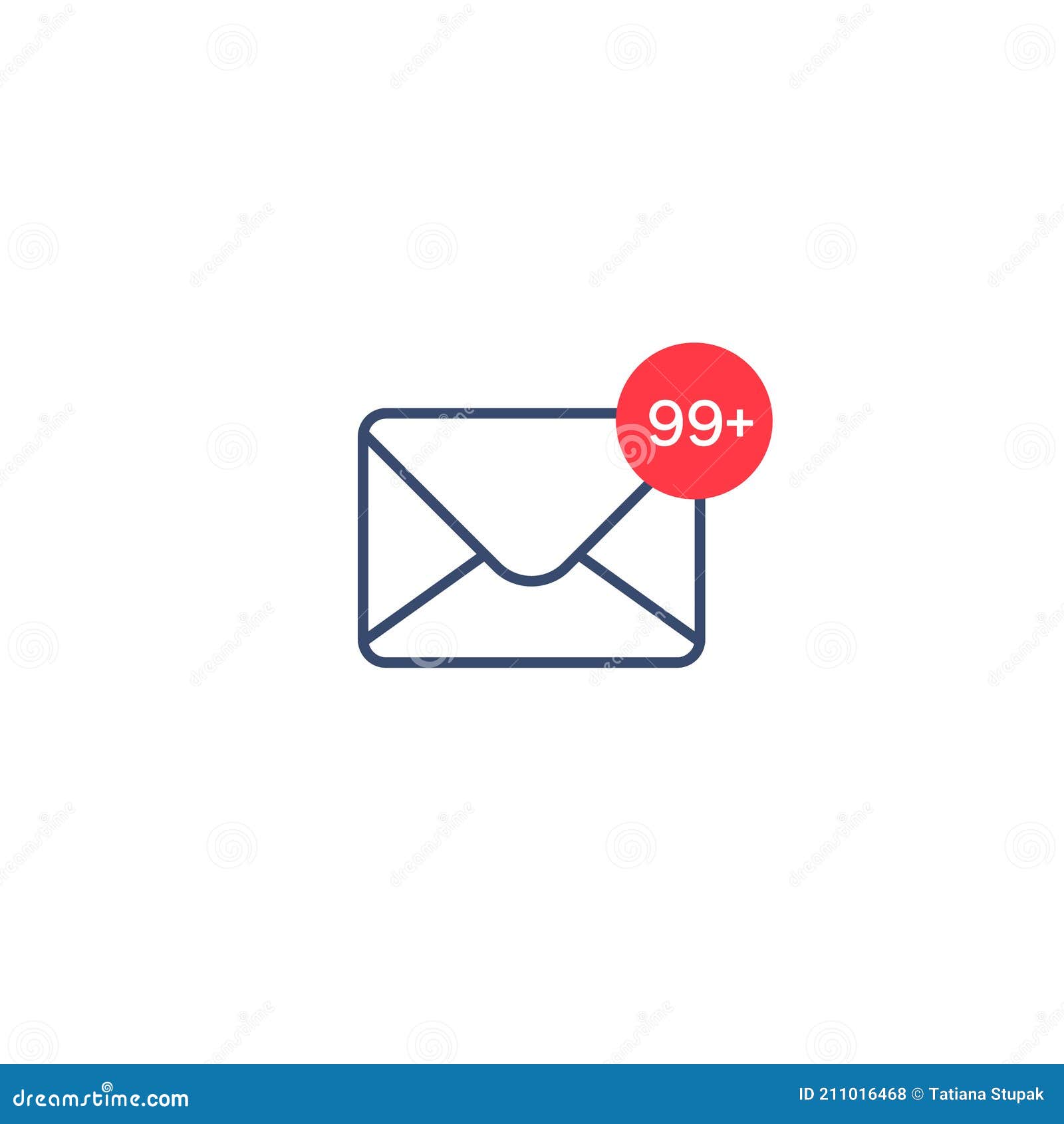 New Messages Icon with Notification. Envelope with Income Message Sign ...