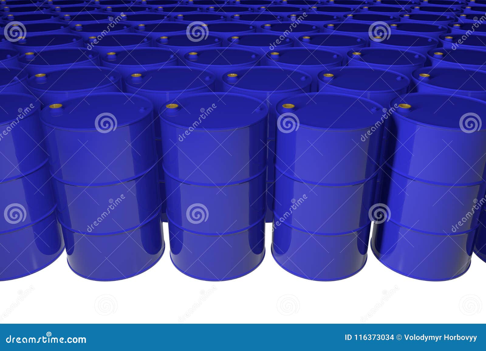 New Metal Blue Barrels. Isolated. 3D Render. Stock Illustration ...