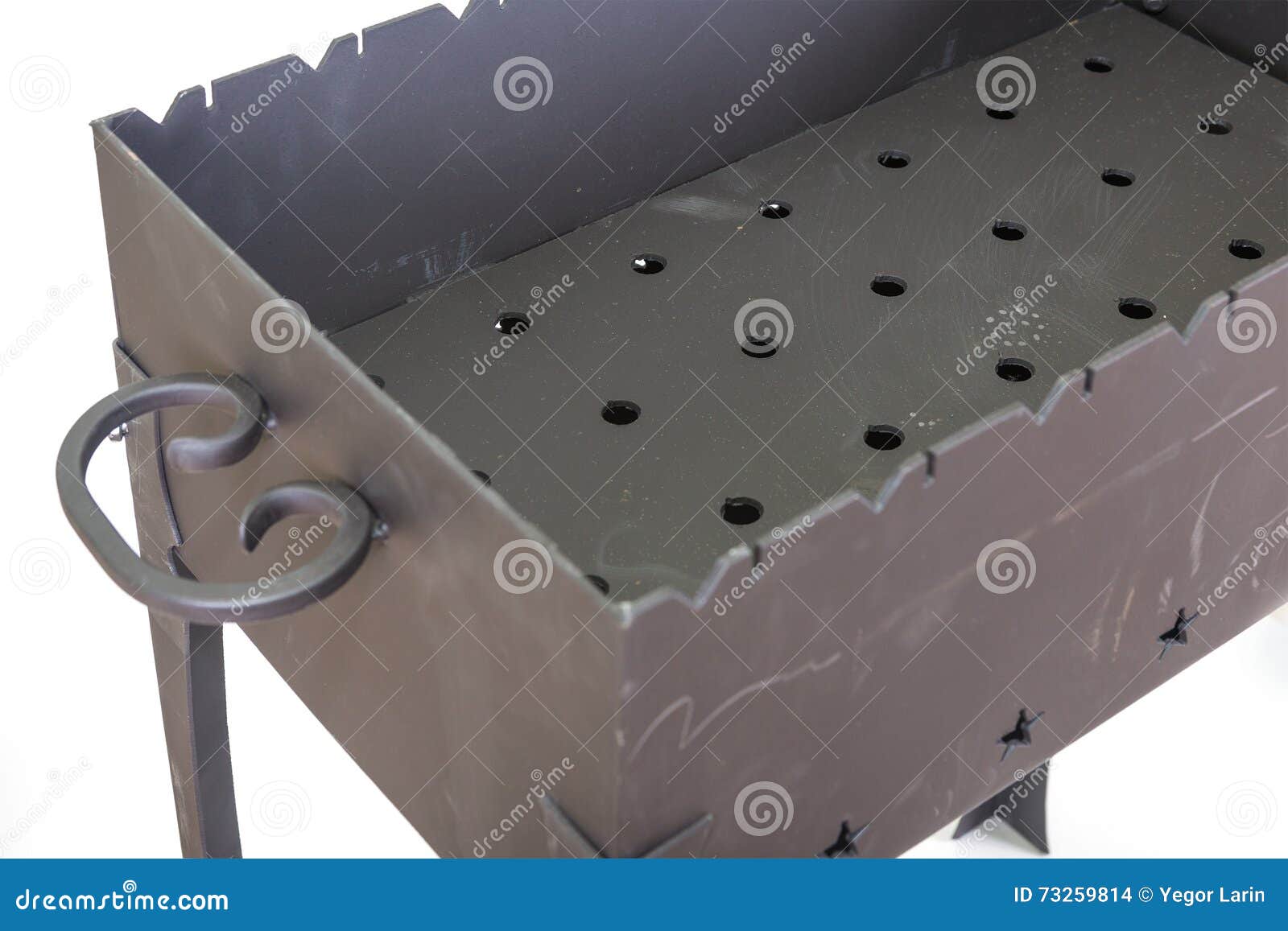 New Metal Brazier for Barbecue Closeup Stock Photo - Image of food ...