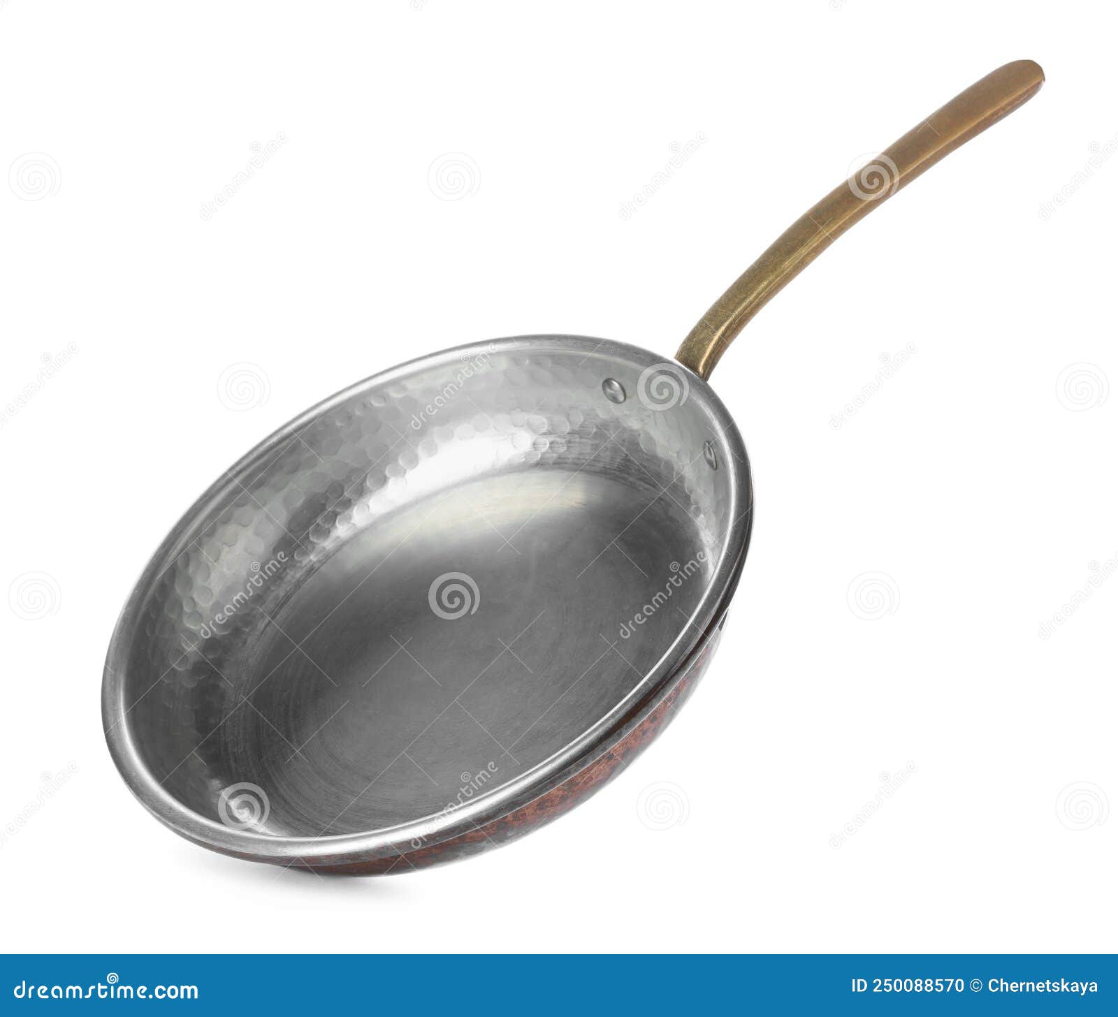 New Metal Frying Pan Isolated on White Stock Photo - Image of ...