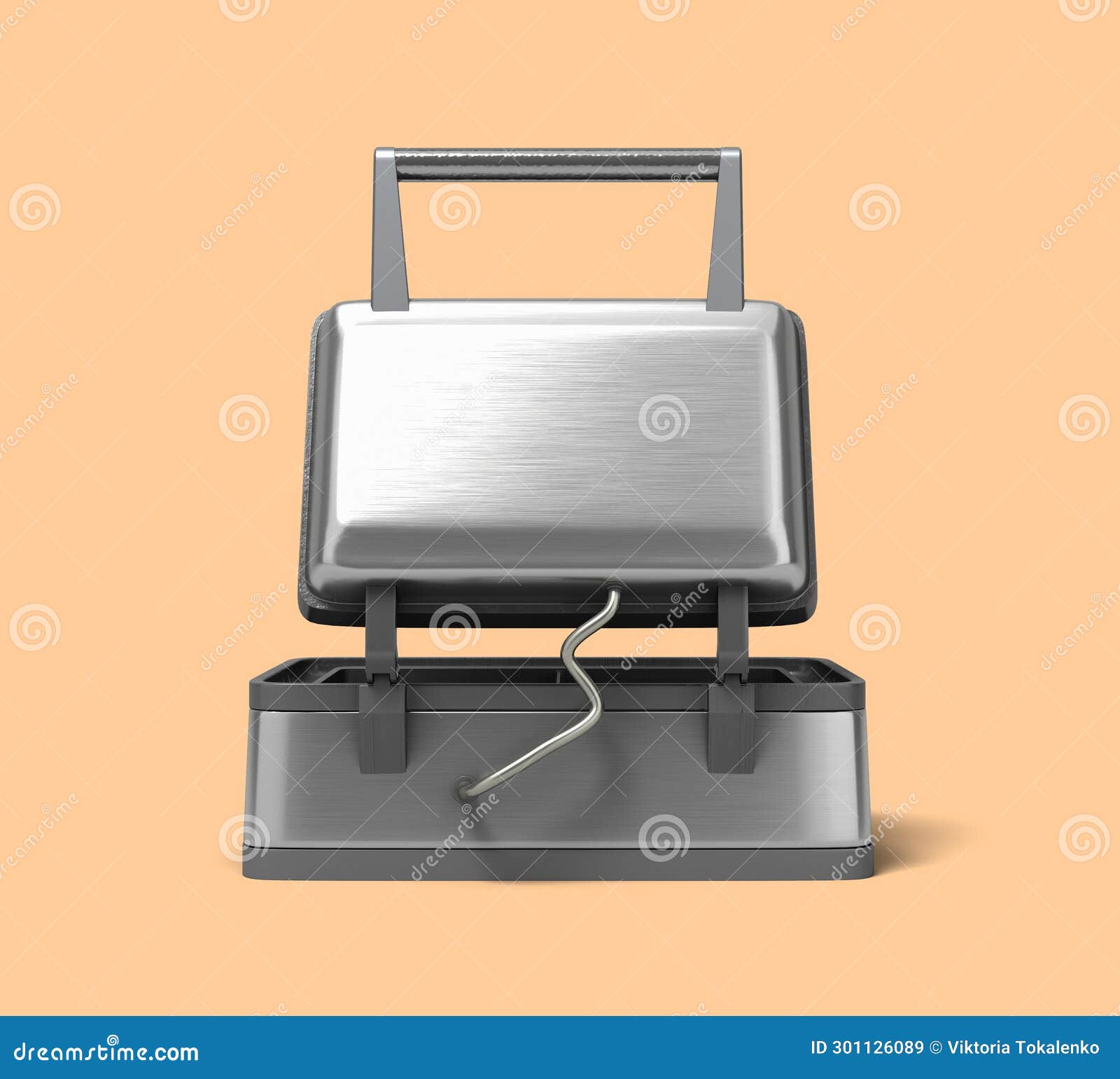 New Metal Waffle Maker Back Side View 3d Render on Color Background ...