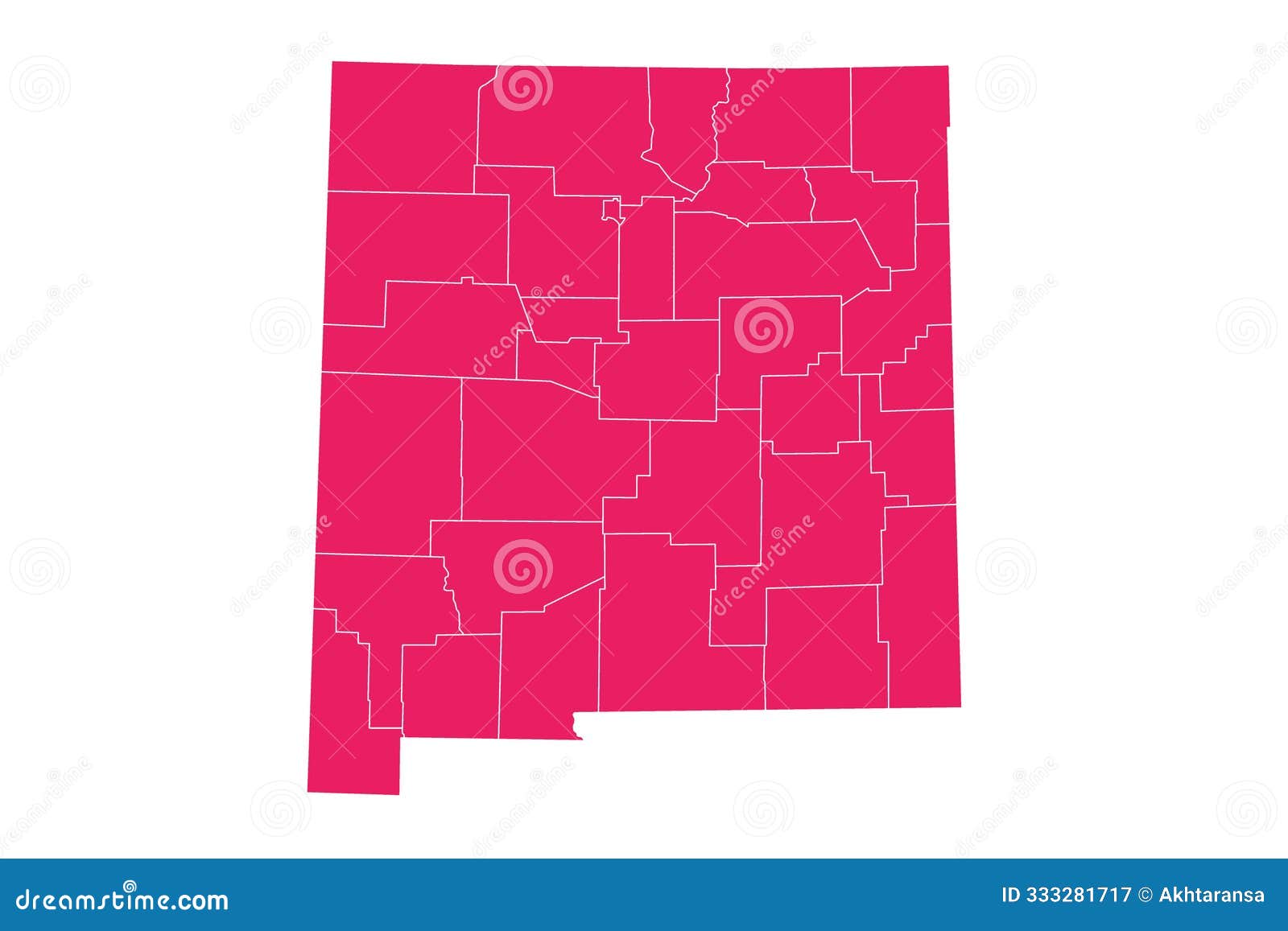 New Mexico Administrative Map. Counties Map Of New Mexico, Blank Map ...