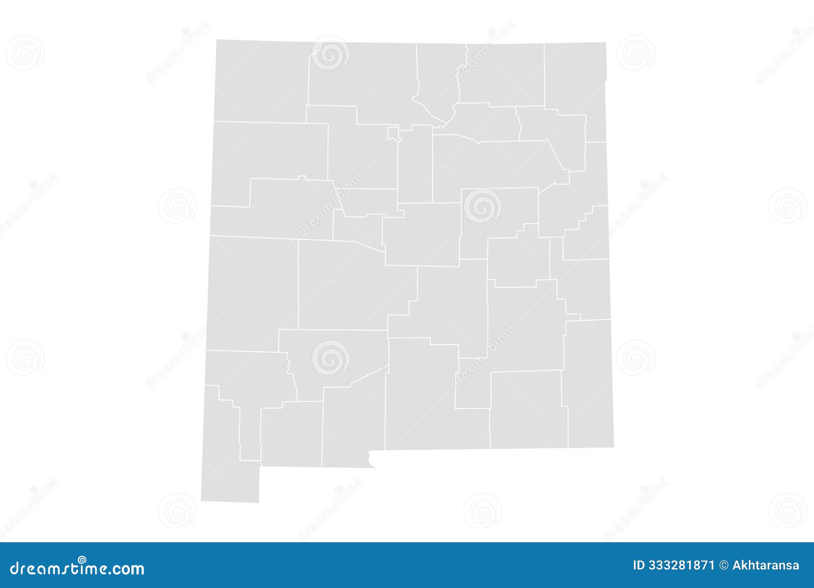 New Mexico Administrative Map. Counties Map Of New Mexico, Blank Map ...