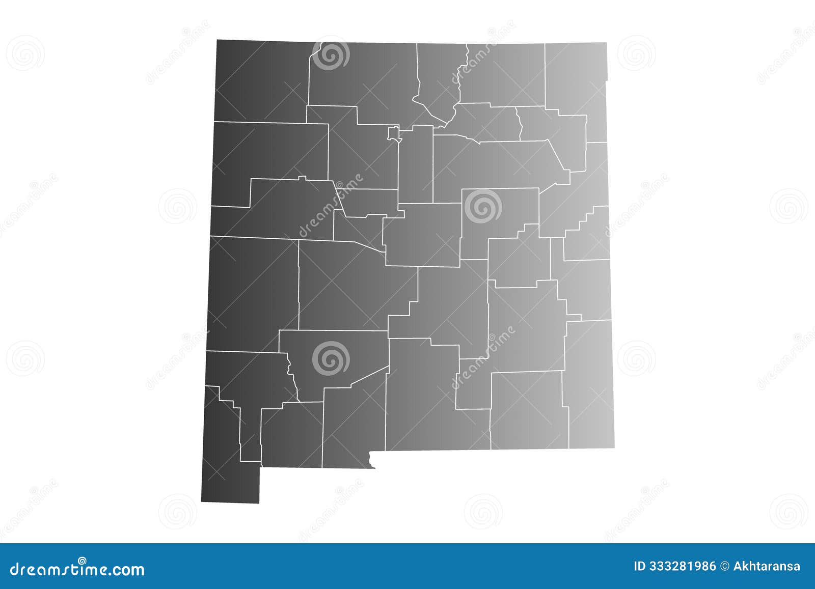 New Mexico Administrative Map. Counties Map Of New Mexico, Blank Map ...