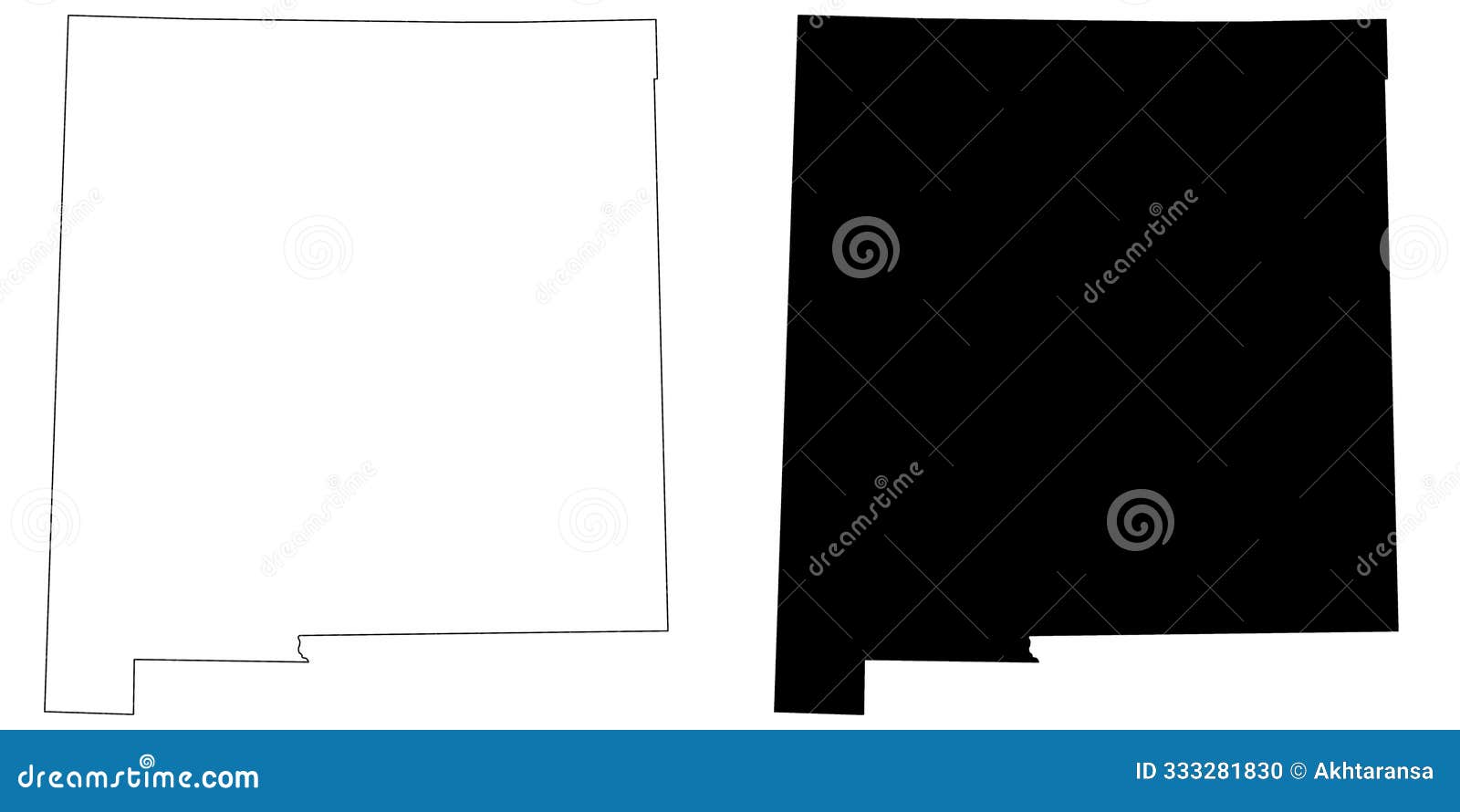 New Mexico Administrative Map, New Mexico Outline and Counties State ...