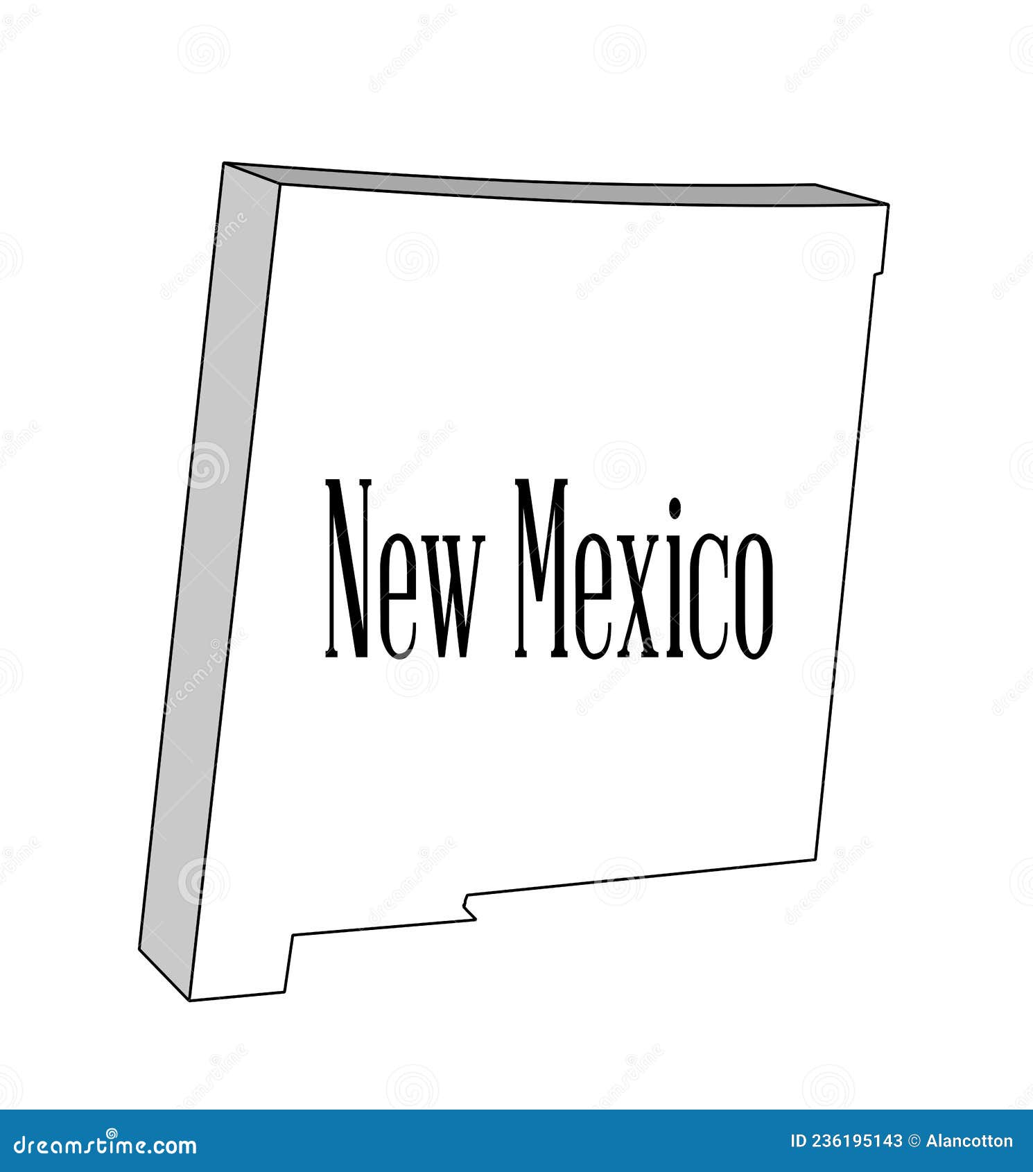 New Mexico 3D Map stock vector. Illustration of states - 236195143