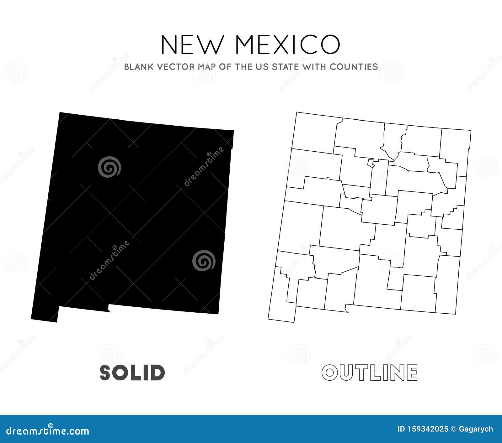 New Mexico map. stock vector. Illustration of north - 159342025