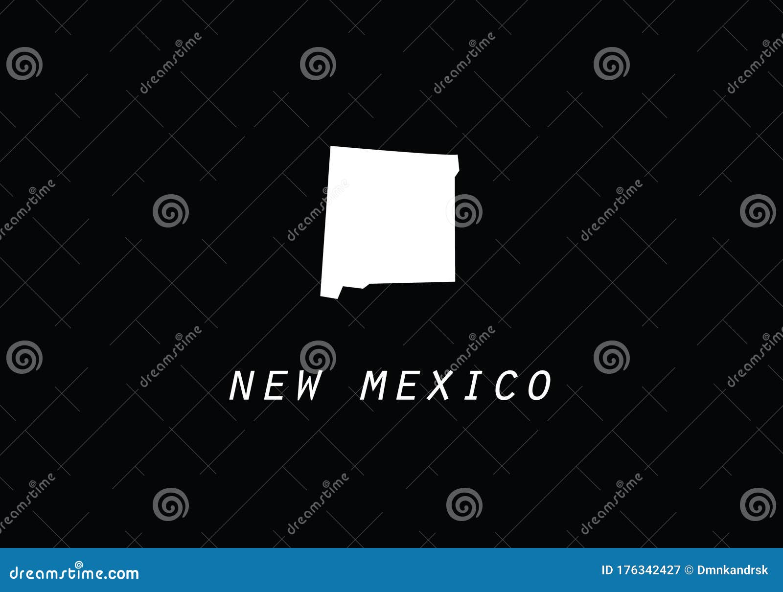 New Mexico Map State Shape USA America Borders Stock Vector ...