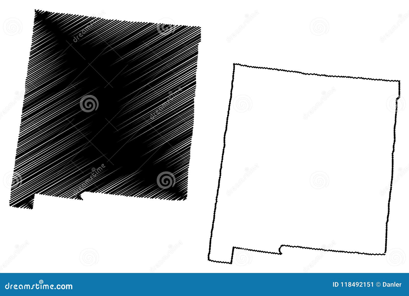 New Mexico map vector stock vector. Illustration of mexico - 118492151