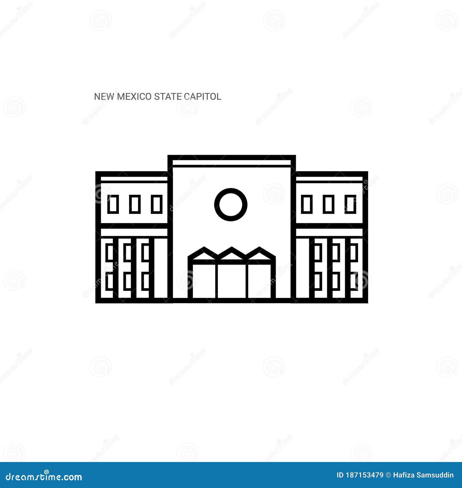 New Mexico State Capitol. Vector Illustration Decorative Design Stock ...