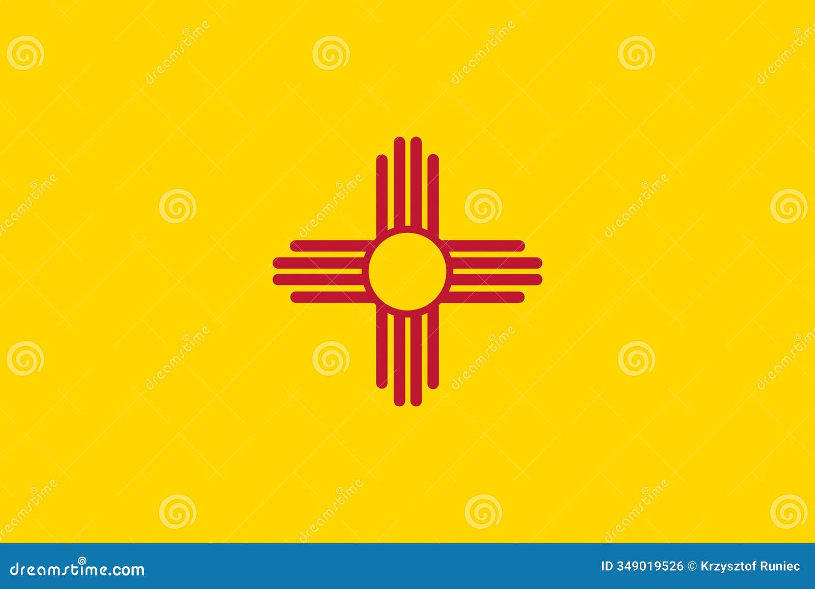 New Mexico State Flag stock vector. Illustration of artwork - 349019526