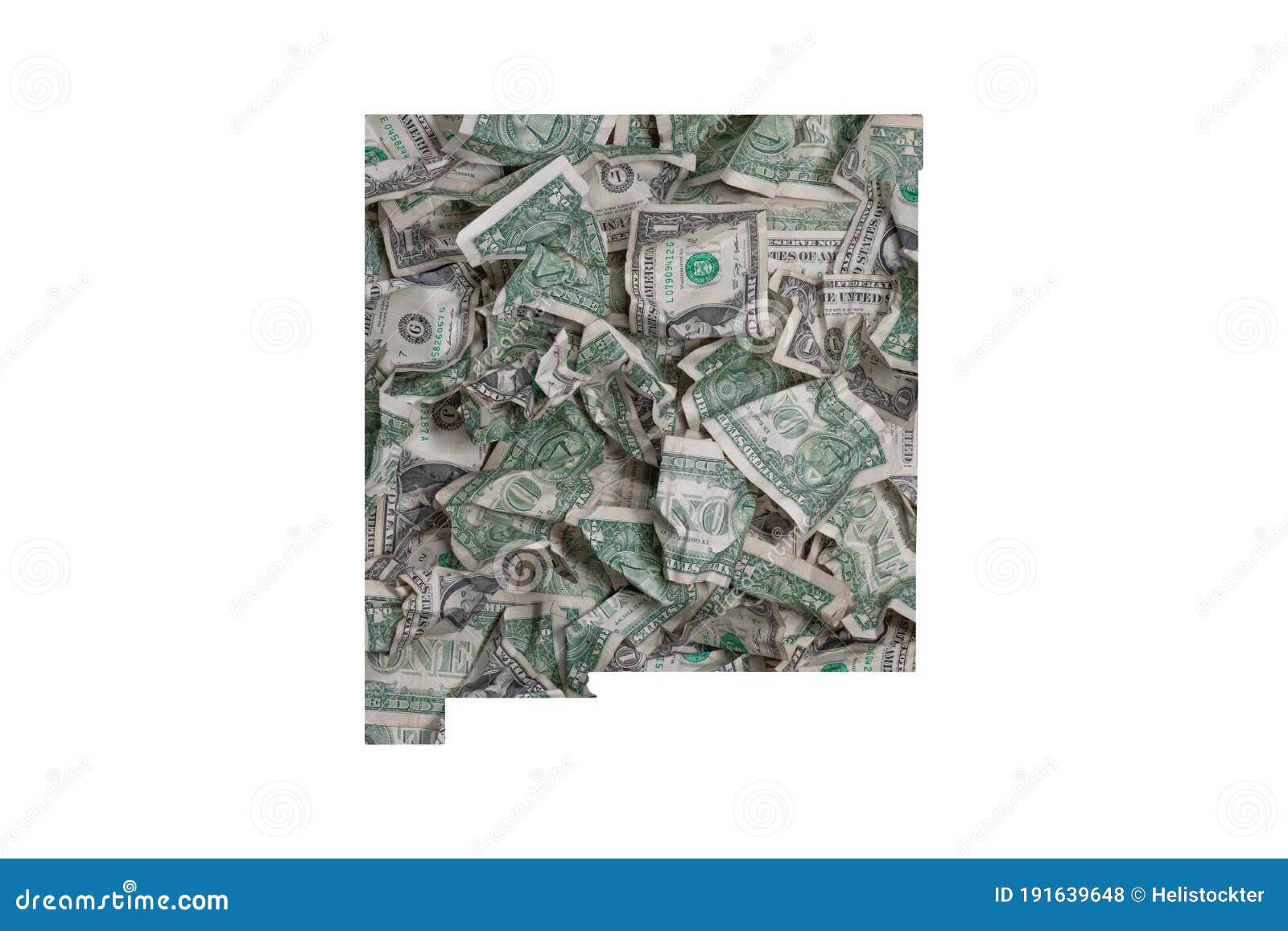 New Mexico State Map Outline with Crumpled Dollars, Government Waste of ... New Mexico State Map Outline with Crumpled Dollars, Government Waste of ...