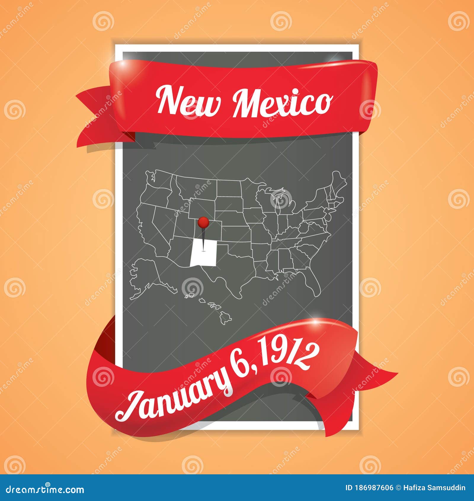 New Mexico State Map Poster. Vector Illustration Decorative Design ...