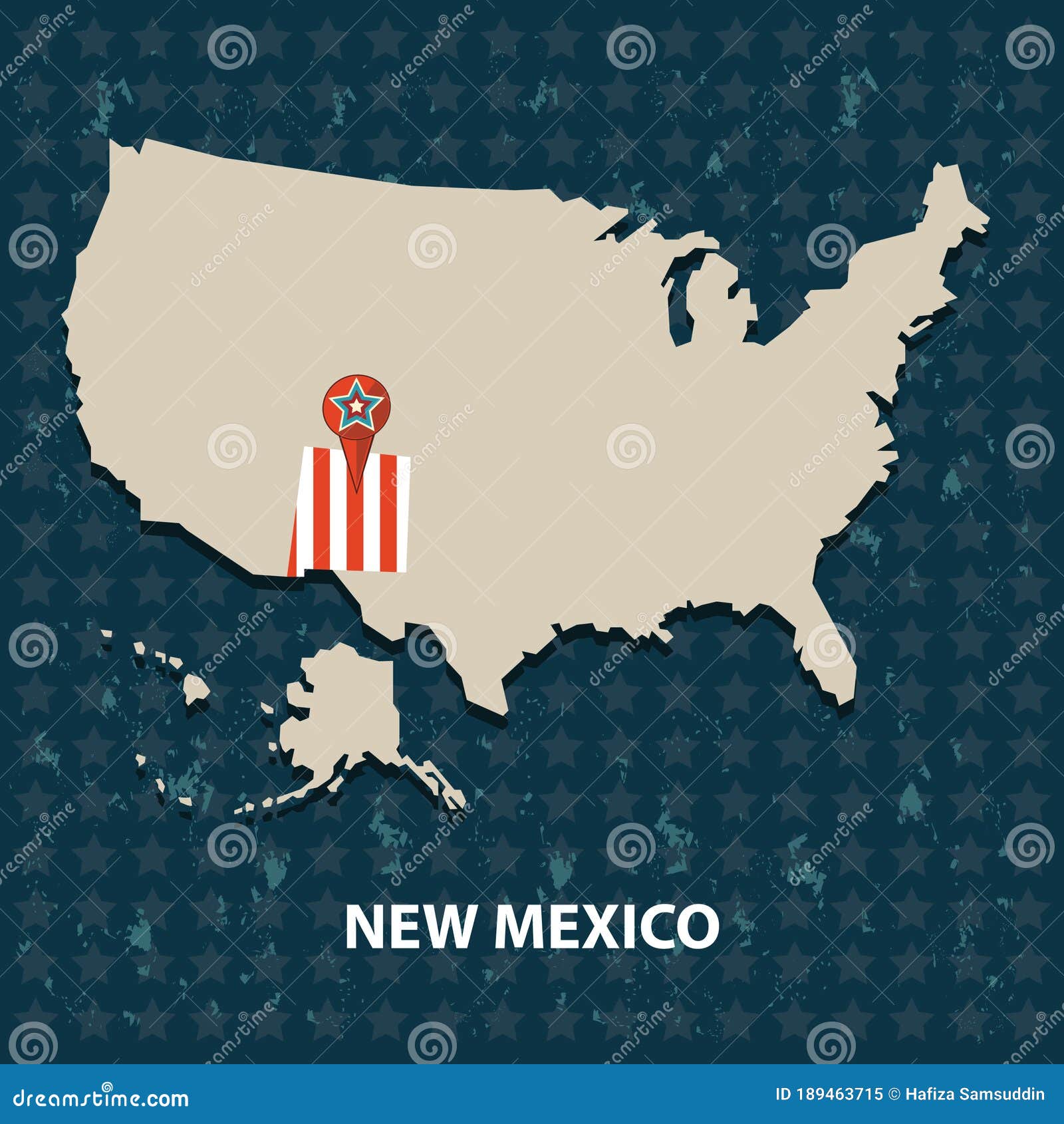 New Mexico State on the Map of Usa. Vector Illustration Decorative ...