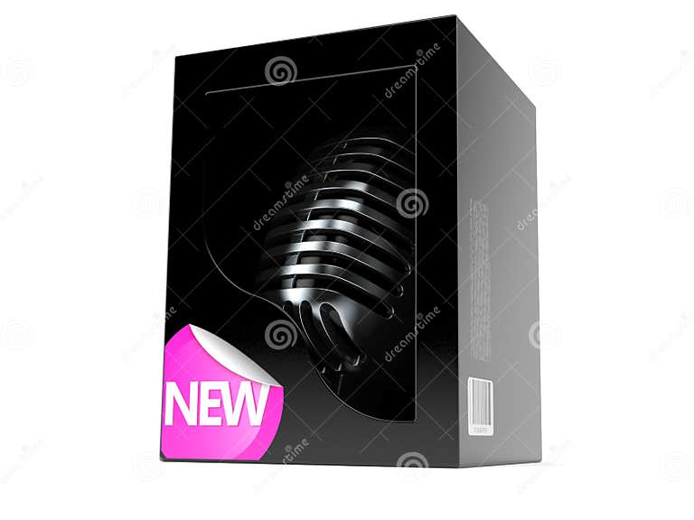 New microphone inside box stock illustration. Illustration of song ...