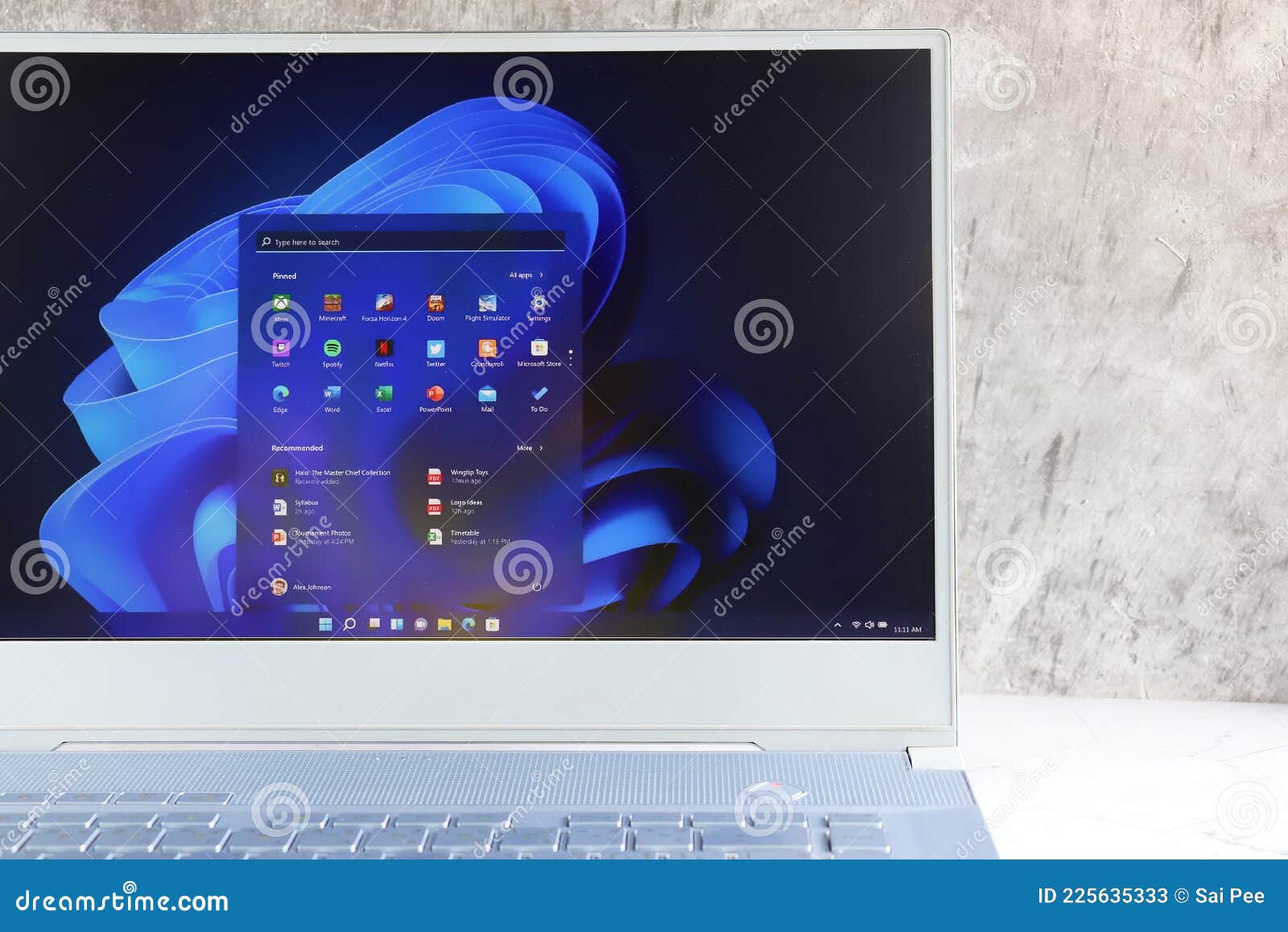 New Microsoft Windows 11 on Computer Screen Editorial Stock Photo ...