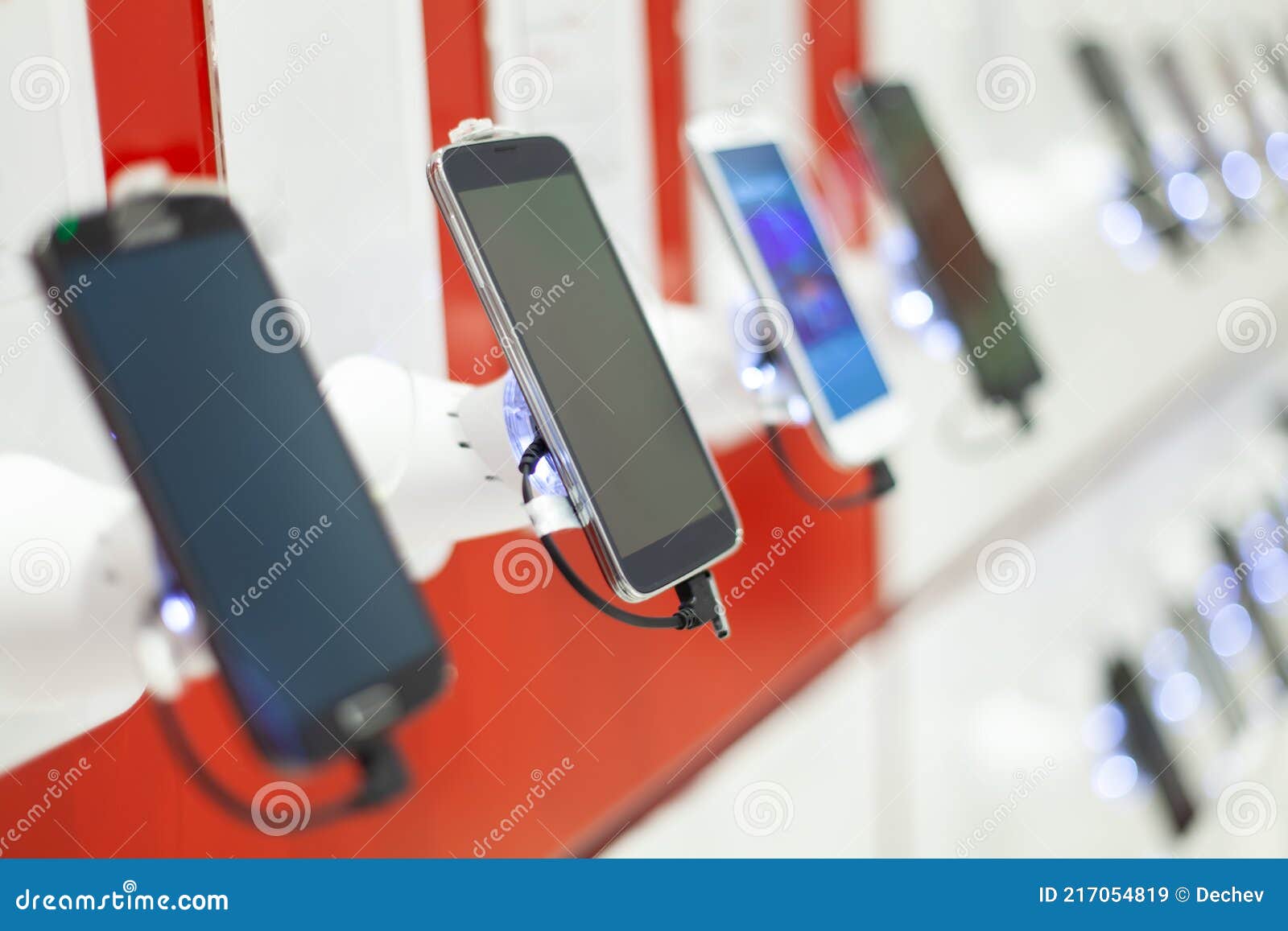 New Mobile Phones in Showroom Stock Image - Image of screen, phones ...