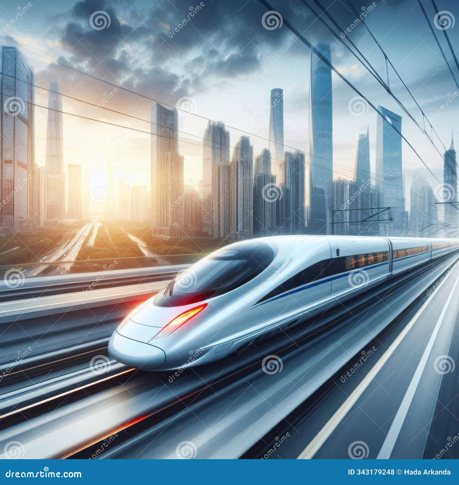 New Model Chinese High-speed Train in Motion, Sleek Design with Dynamic ...