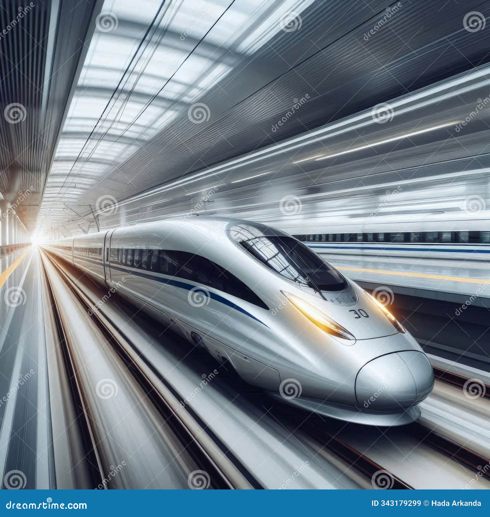 New Model Chinese High-speed Train in Motion, Sleek Design with Dynamic ...