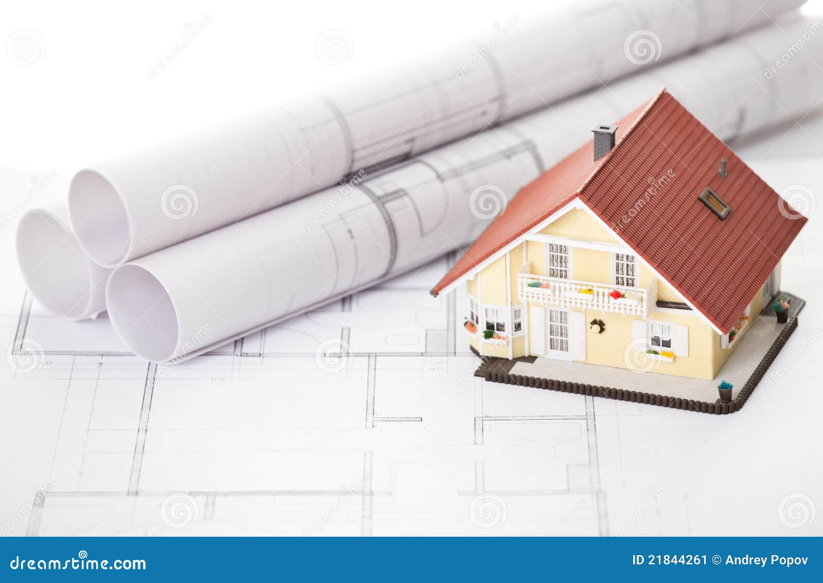 Model House With Design Drawings Stock Photography | CartoonDealer.com ...