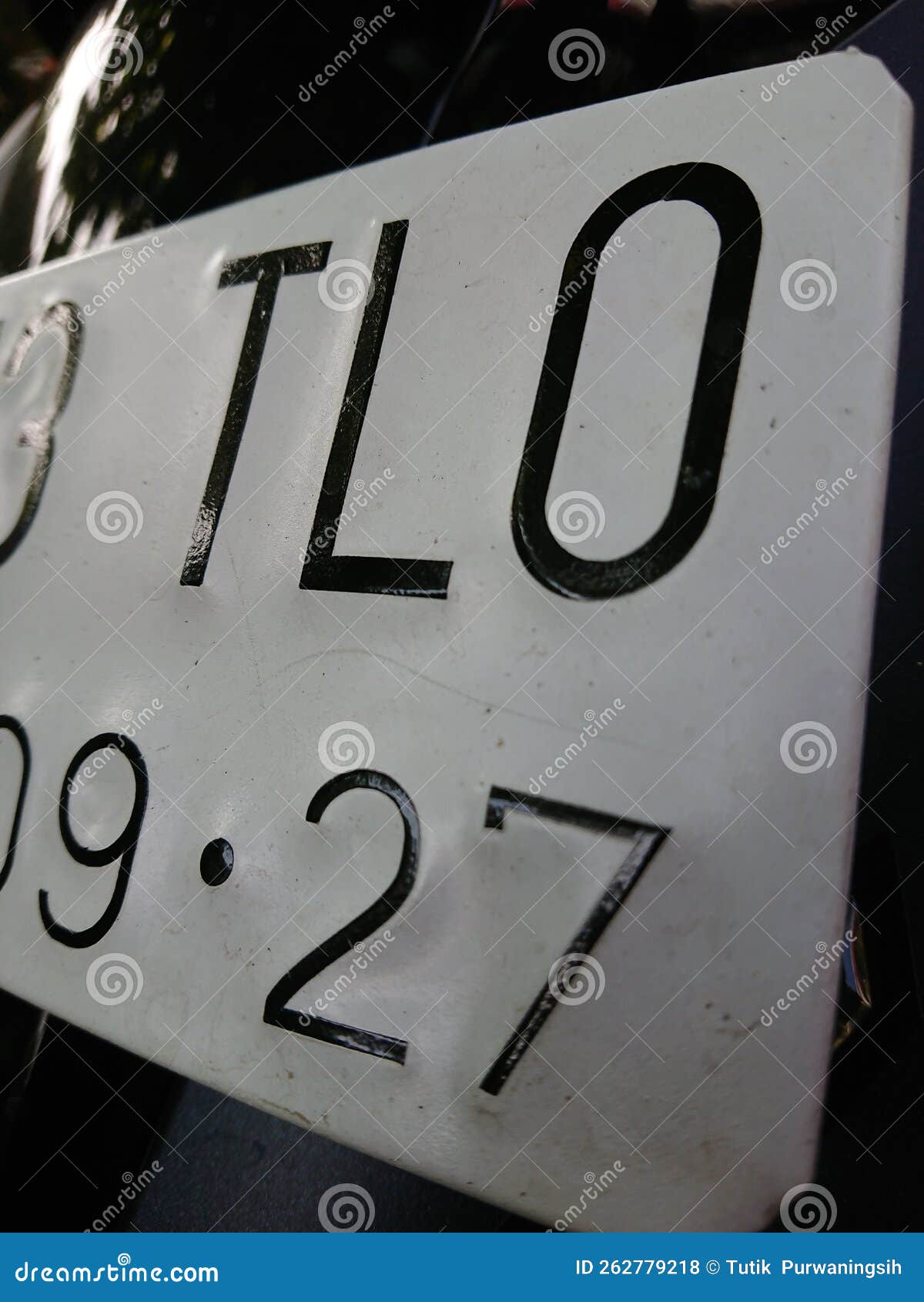 New Model New Indonesia License Plate, Black Number at White Stock ...