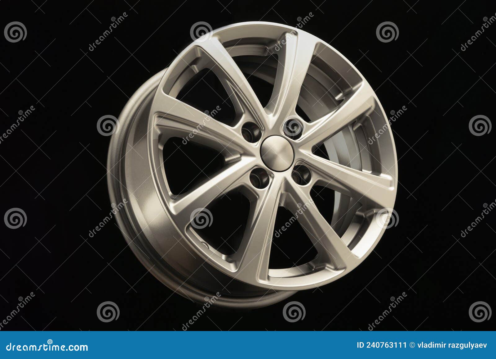 New Modern Alloy Wheel on Black Background Stock Image - Image of shiny ...