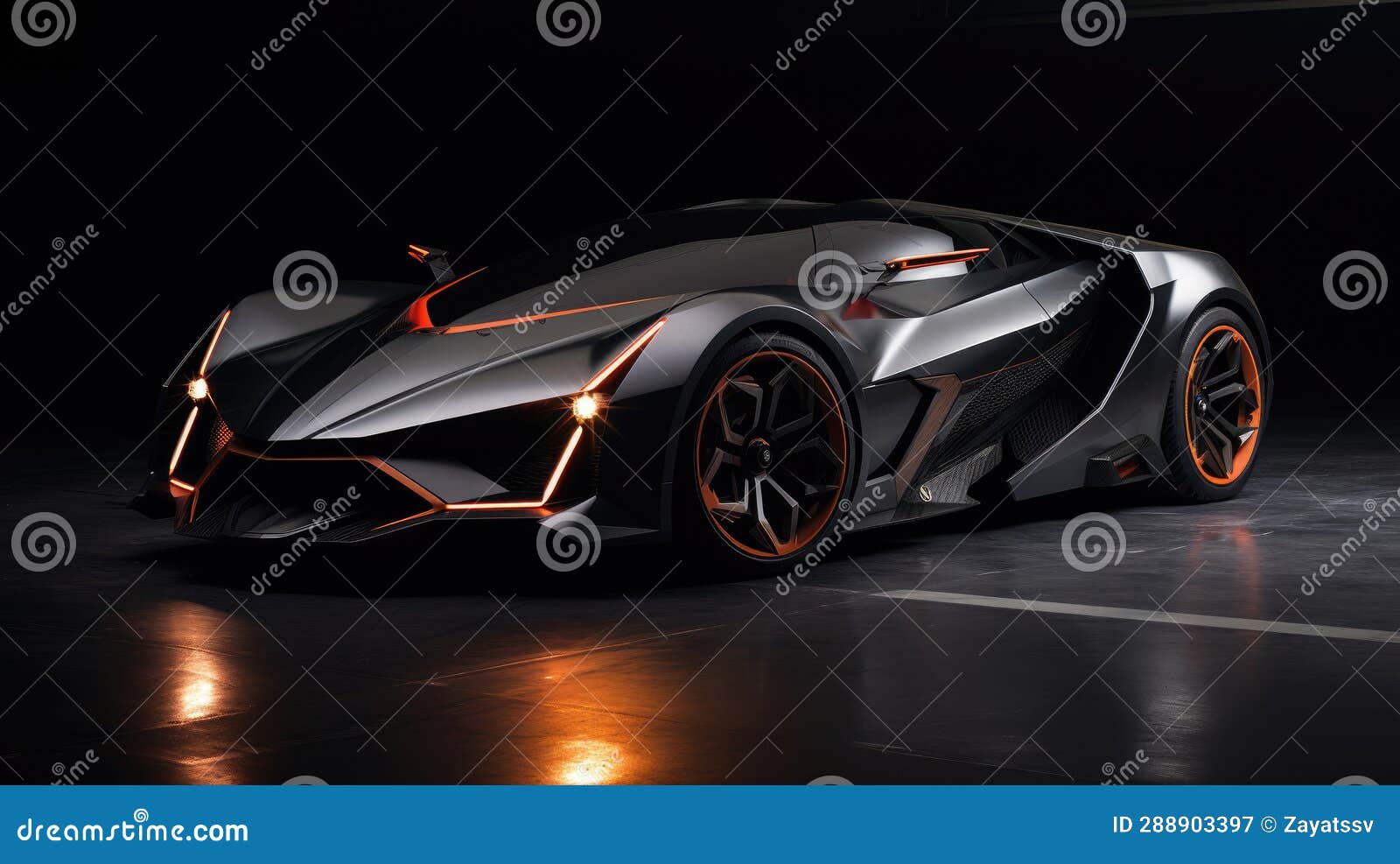 New Modern Car of the Future Stock Illustration - Illustration of ...