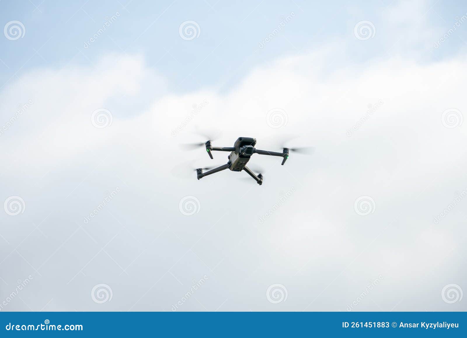 New Modern Drone Close-up. the Quadcopter is on the Ground and Ready ...