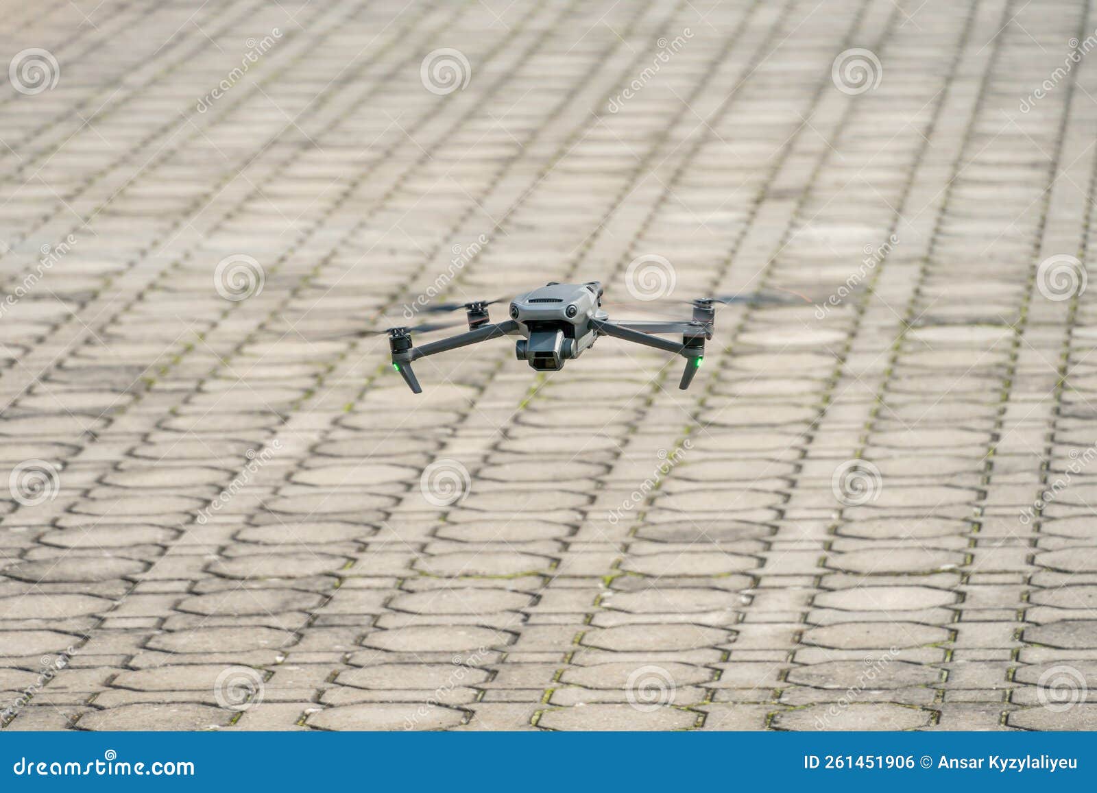 New Modern Drone Close-up. the Quadcopter is on the Ground and Ready ...