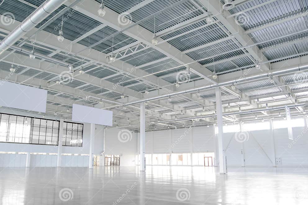 New Modern Empty Storehouse Stock Photo - Image of metal, building ...