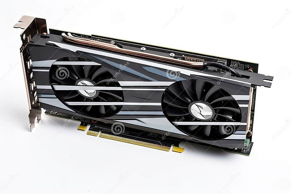 New Modern Gaming Graphics Card White Stock Illustration - Illustration ...