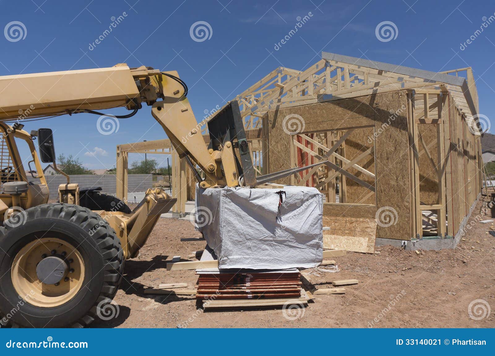 New Modern Home Under Construction Stock Image - Image of foundation ...