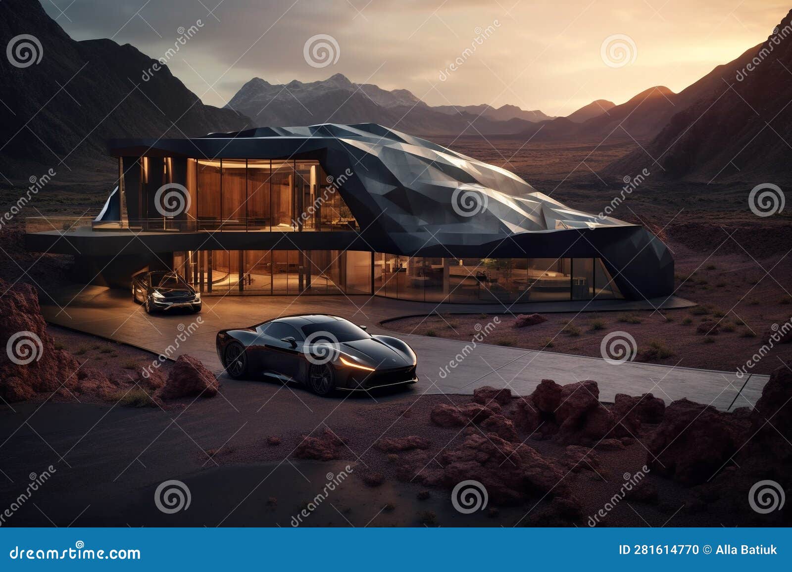 New Modern House. New Construction. Creative Structure. Future ...