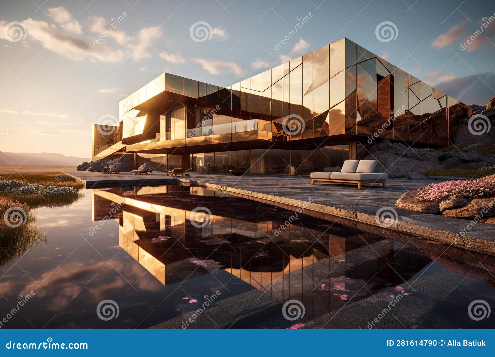 New Modern House. New Construction. Creative Structure. Future ...