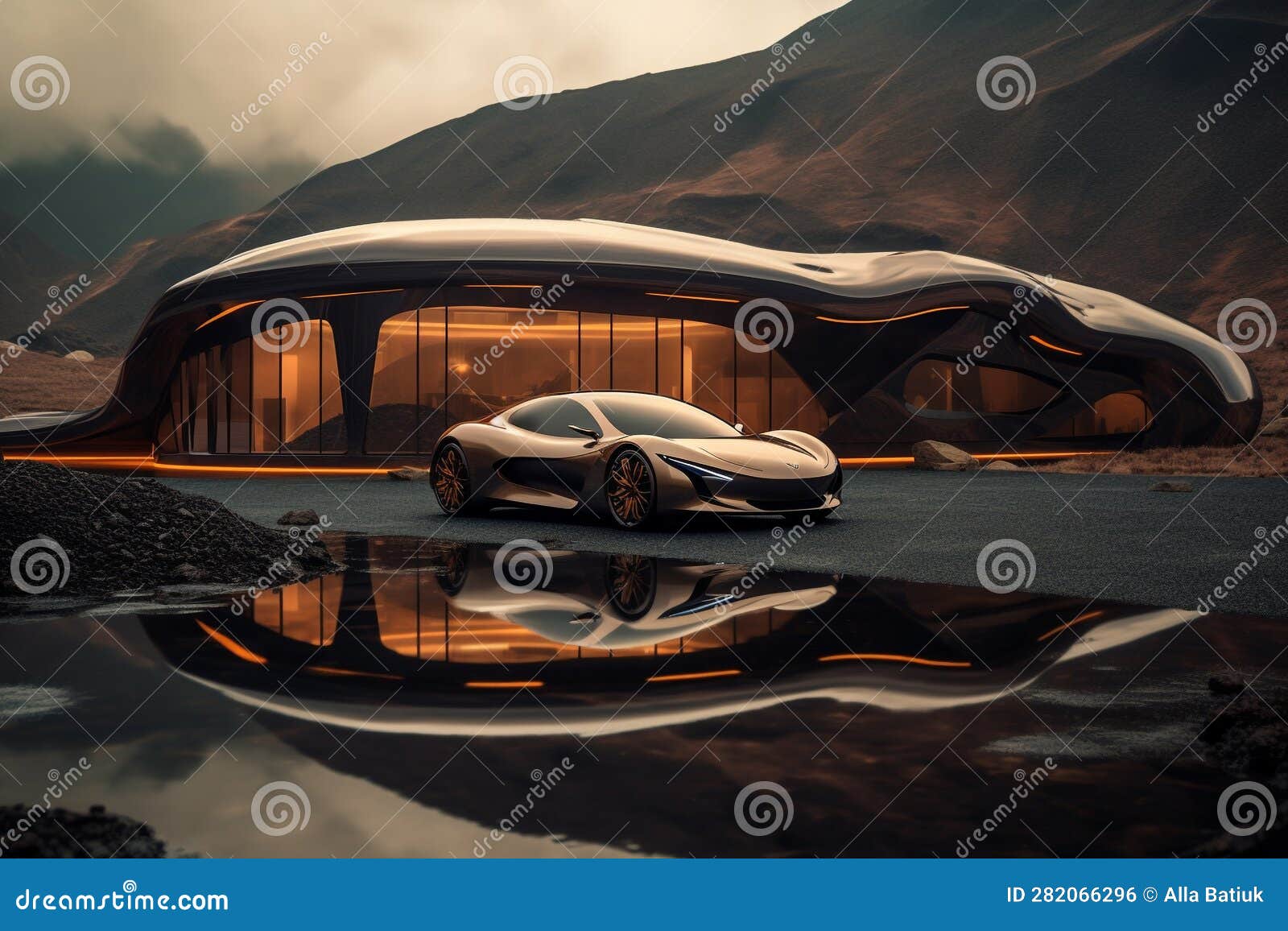 New Modern House. New Construction. Creative Structure. Future ...