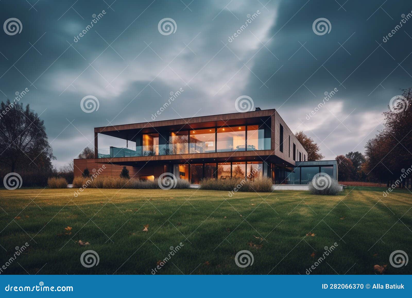 New Modern House. New Construction. Creative Structure. Future ...