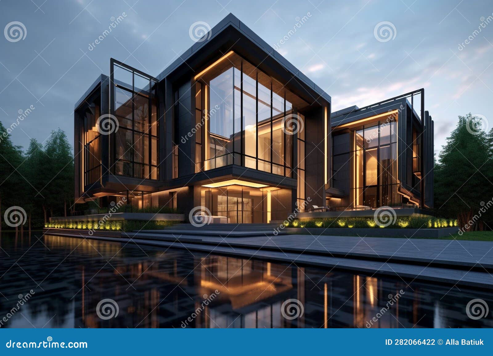 New Modern House. New Construction. Creative Structure. Future ...