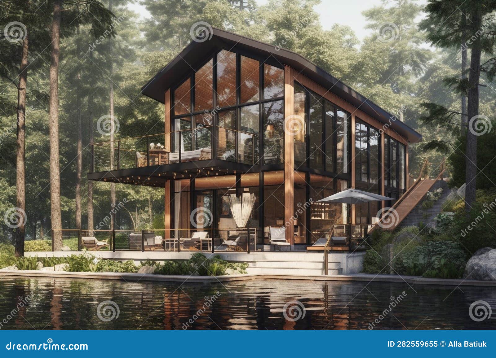 New Modern House. New Construction. Creative Structure. Future ...