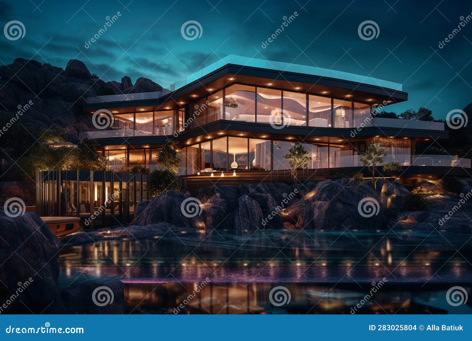 New Modern House. New Construction. Creative Structure. Future ...