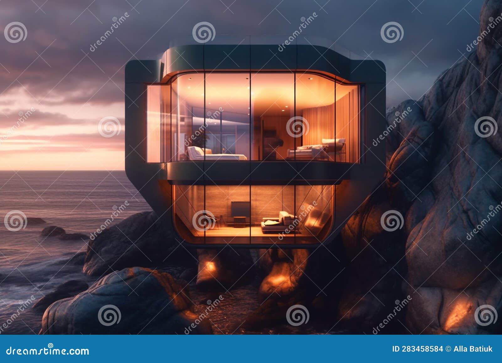 New Modern House. New Construction. Creative Structure. Future ...