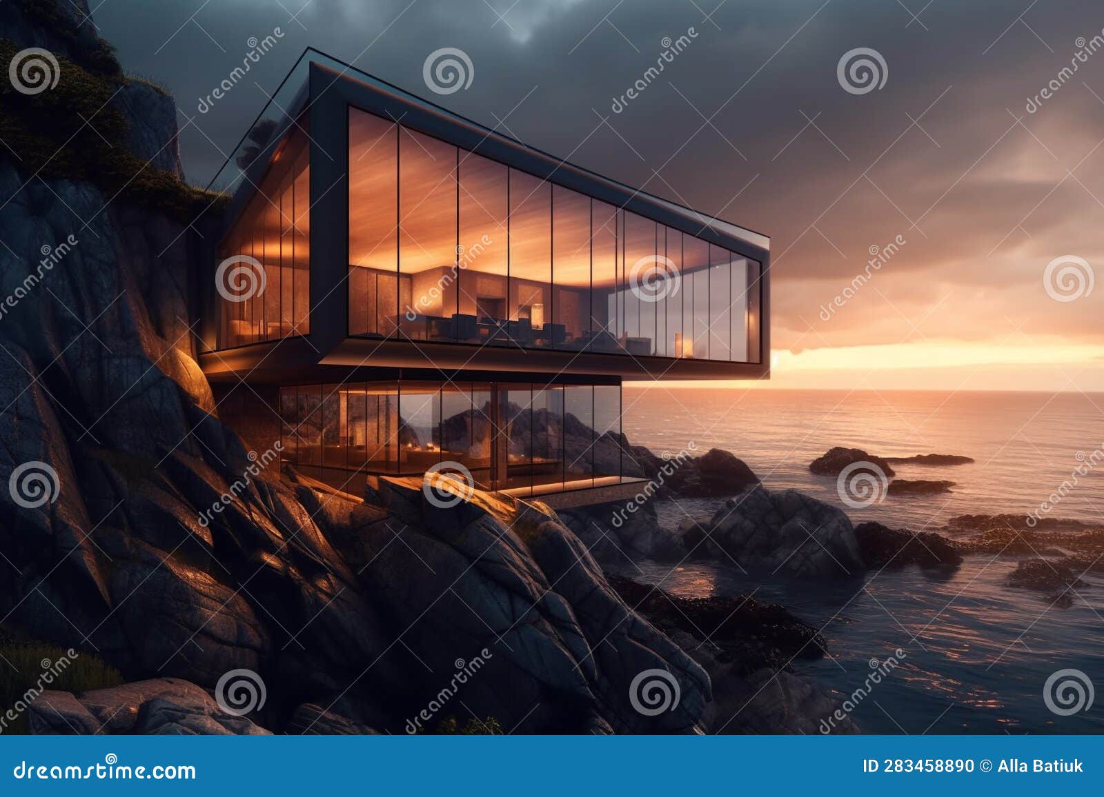 New Modern House. New Construction. Creative Structure. Future ...