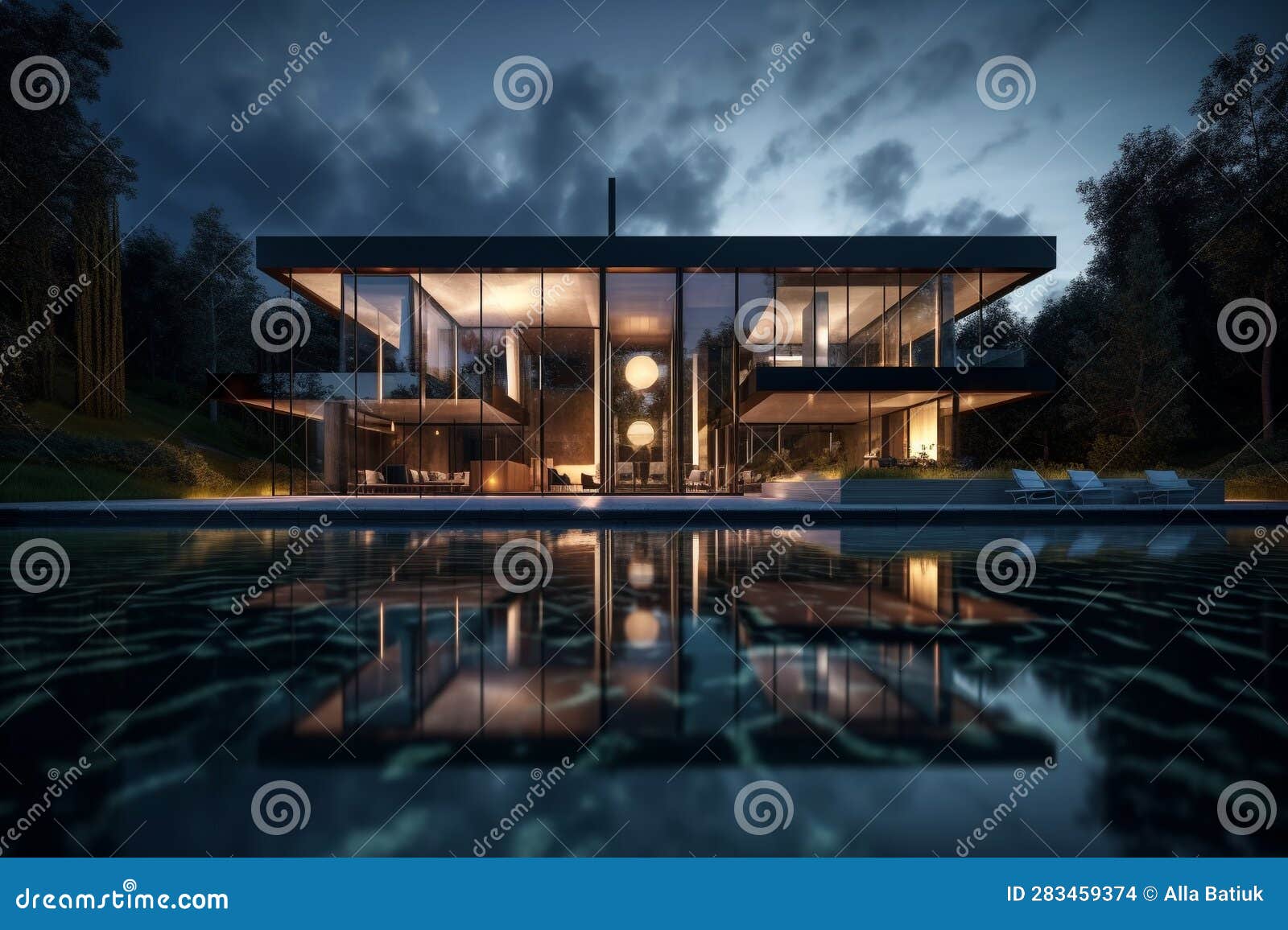 New Modern House. New Construction. Creative Structure. Future ...