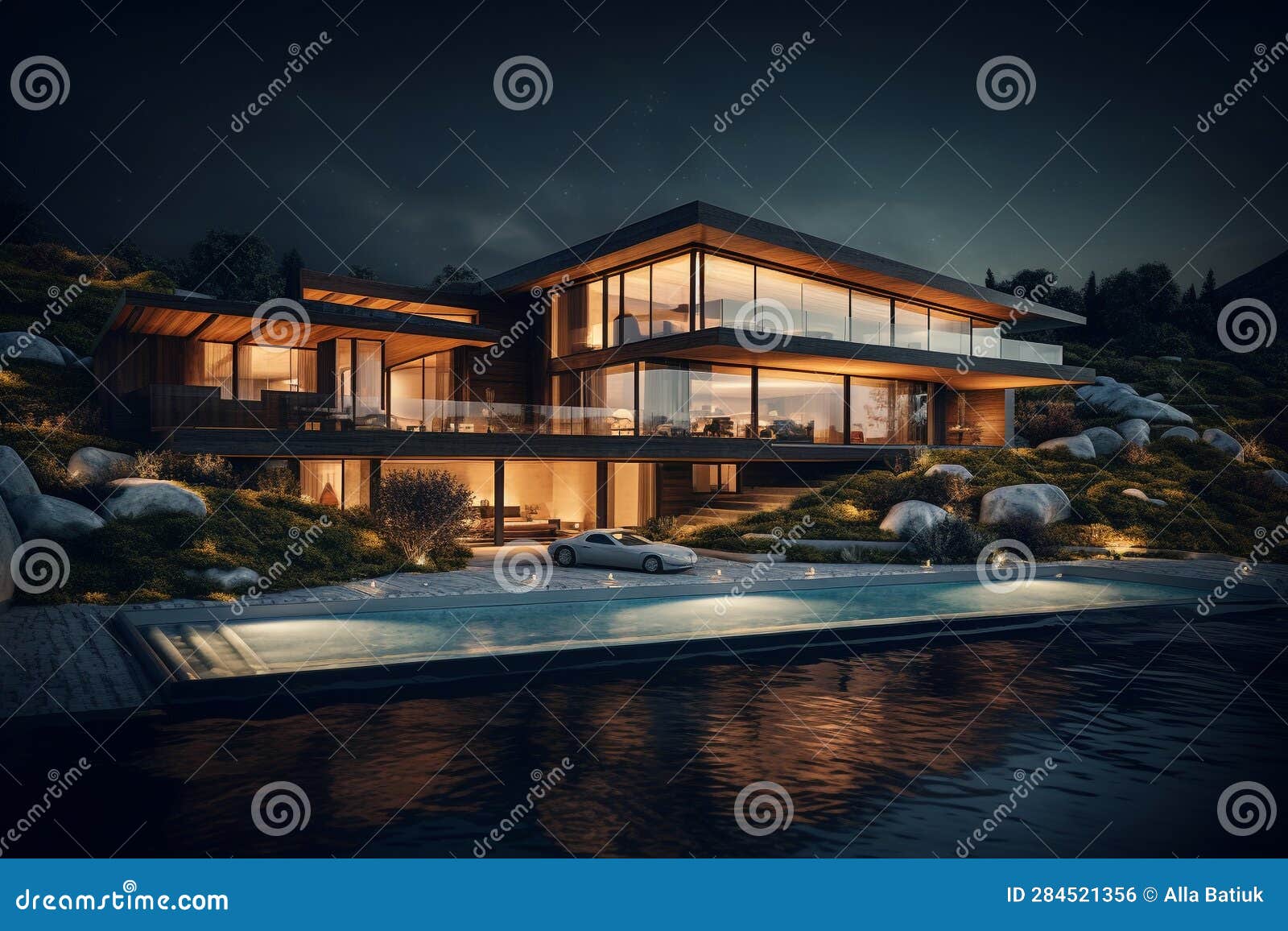 New Modern House. New Construction. Creative Structure. Future ...