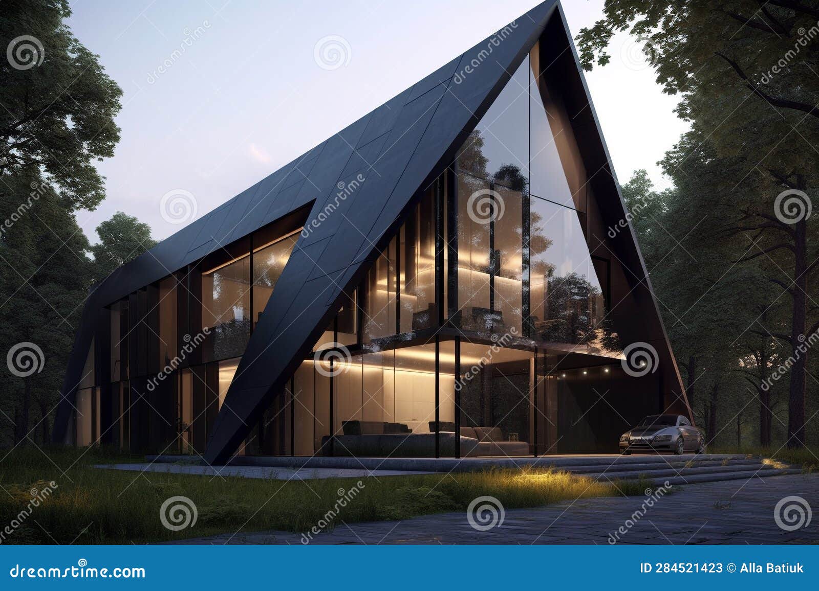 New Modern House. New Construction. Creative Structure. Future ...