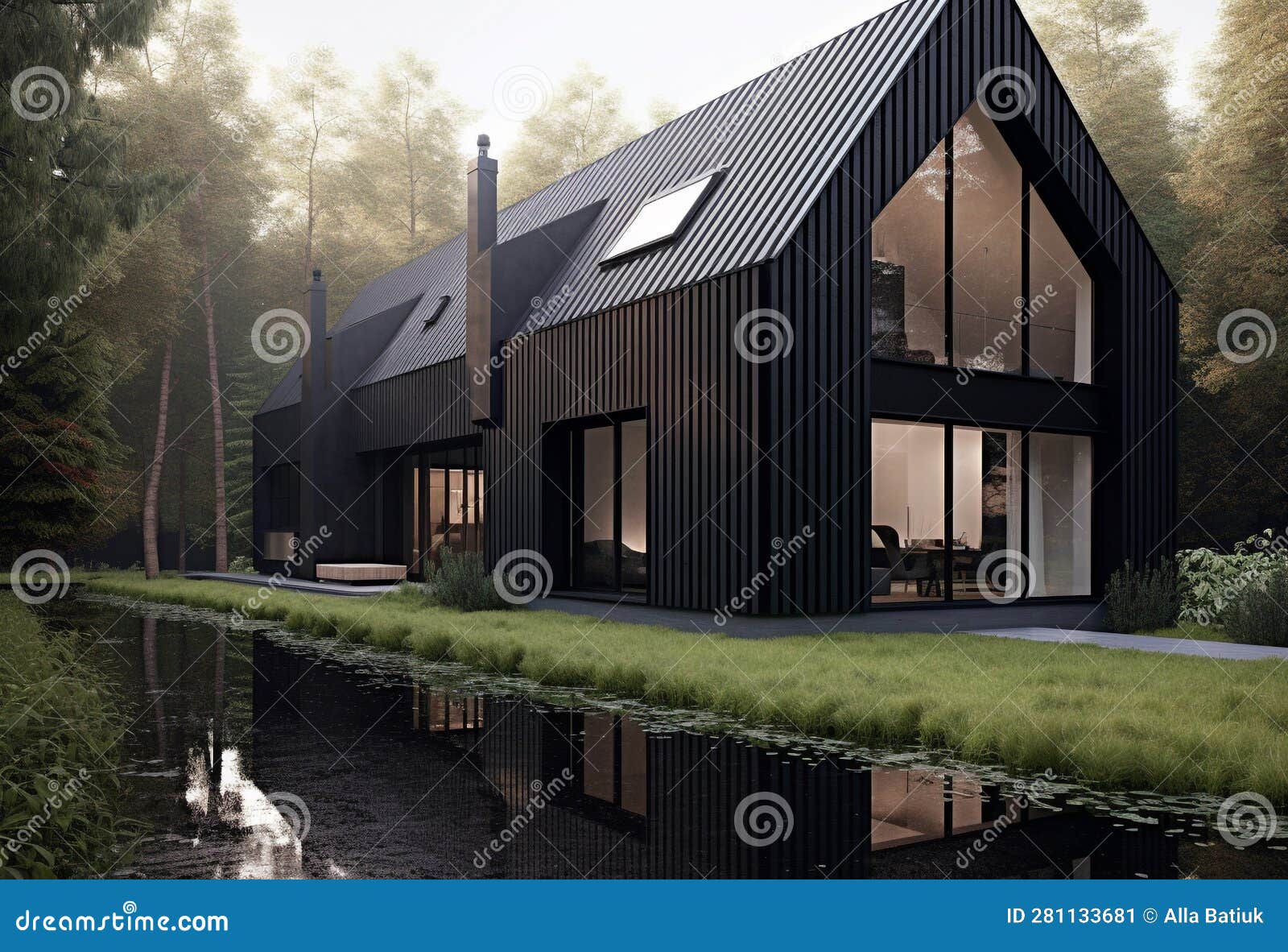 New Modern House. New Construction. Creative Structure. Future ...