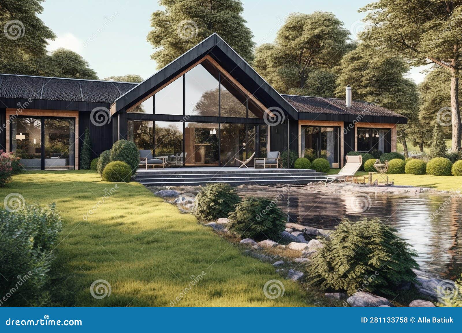 New Modern House. New Construction. Creative Structure. Future ...