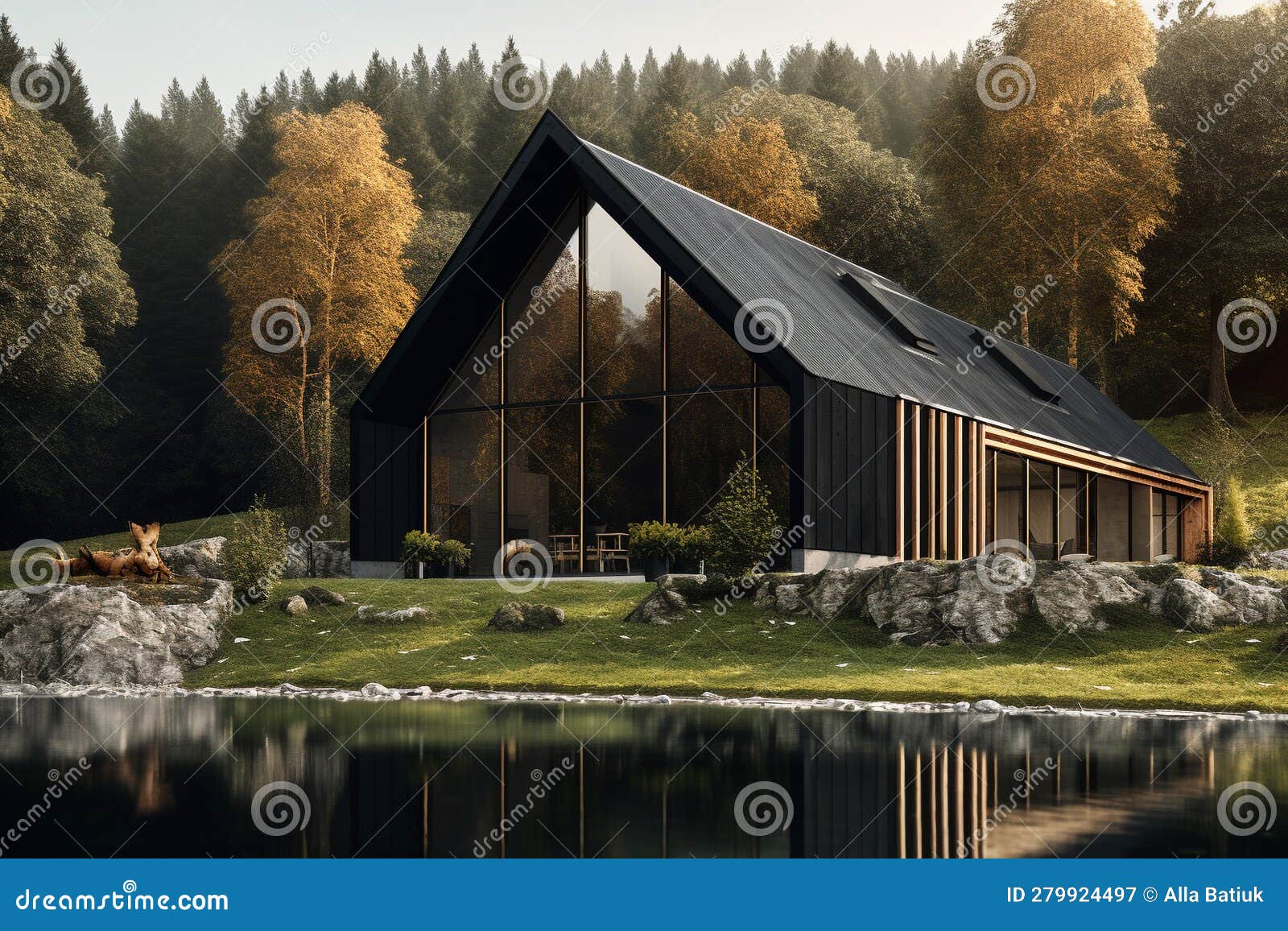 New Modern House. New Construction. Creative Structure. Future ...